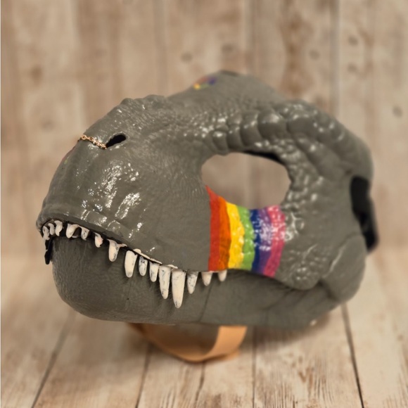 Costumes | Custom Painted Dino Maskrainbow Pride Nose Ring | Poshmark